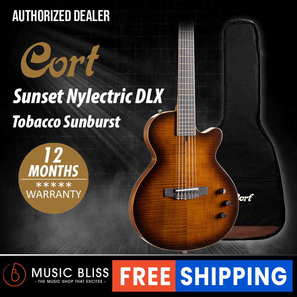 Cort Sunset Nylectric DLX Electro-Classical Guitar - Tobacco Sunburst ...