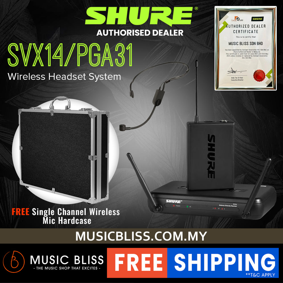 Shure SVX14/PGA31 Headworn Wireless Microphone System, SVX4 Diversity ...