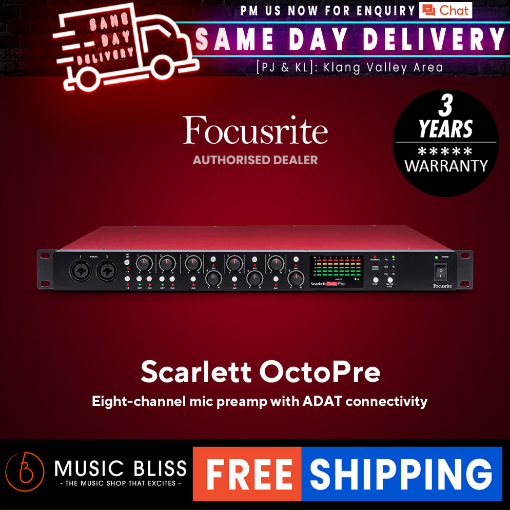 Focusrite Scarlett Octopre 8 Mic Pre with ADAT Connectivity | Music ...
