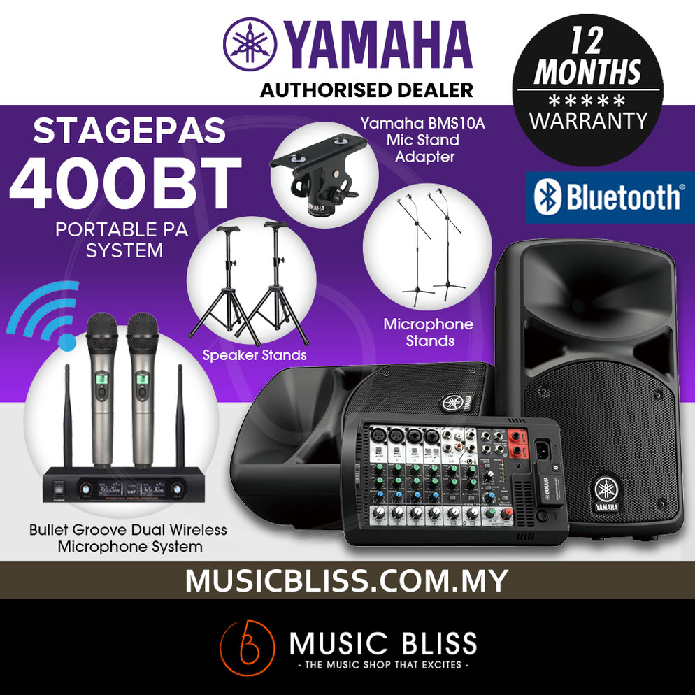 Yamaha StagePas 400BT Portable PA with Bluetooth | Music Bliss Malaysia