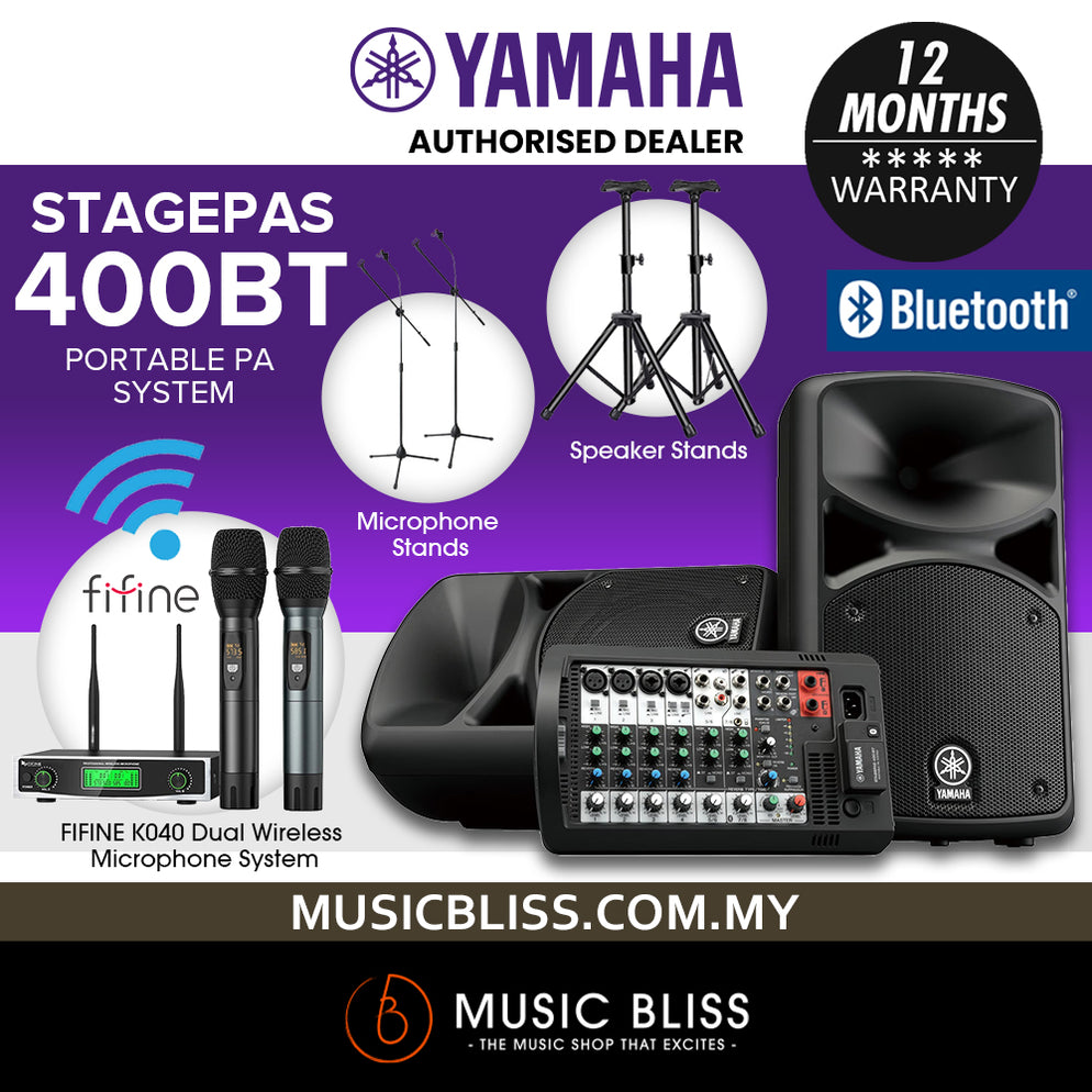 Yamaha StagePas 400BT Portable PA with Bluetooth | Music Bliss Malaysia