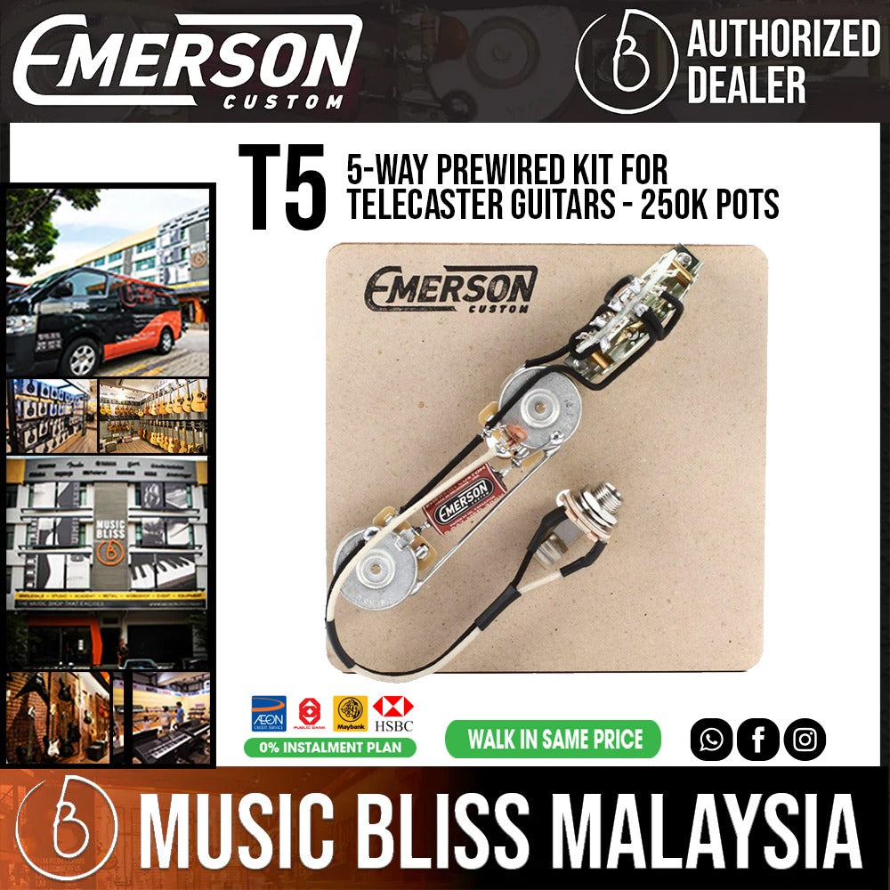 Emerson Custom 5-way Prewired Kit for Telecaster Guitars - 250k Pots ...