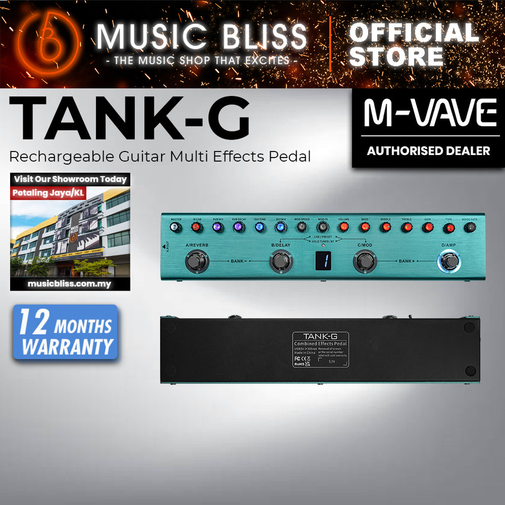 M-Vave Tank-G Rechargeable Guitar Multi Effects Pedal | Music Bliss ...