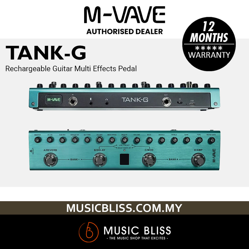 M-VAVE Tank-G Rechargeable Guitar Multi Effects Pedal | Music Bliss Malaysia
