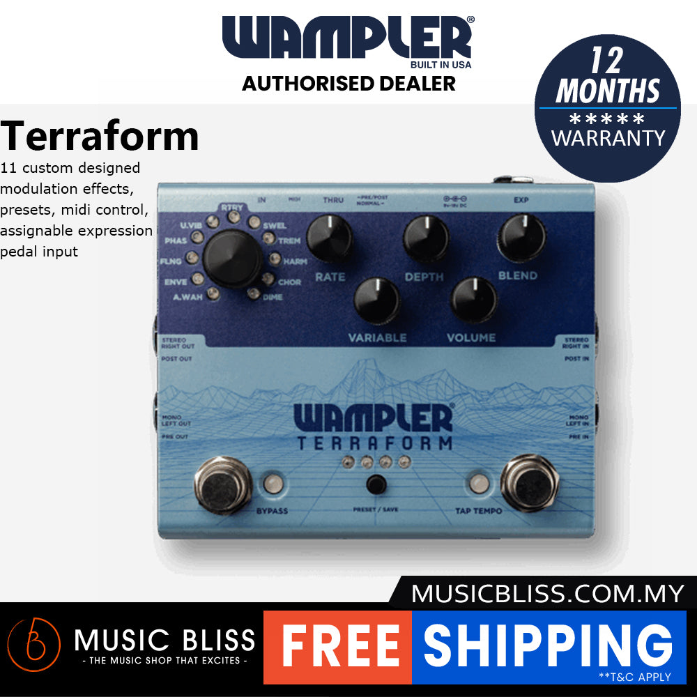Wampler Terraform Modulation Multi Effect Pedal | Music Bliss Malaysia
