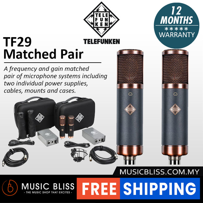 Telefunken TF29 Copperhead Matched Pair Large-diaphragm Tube Condenser ...