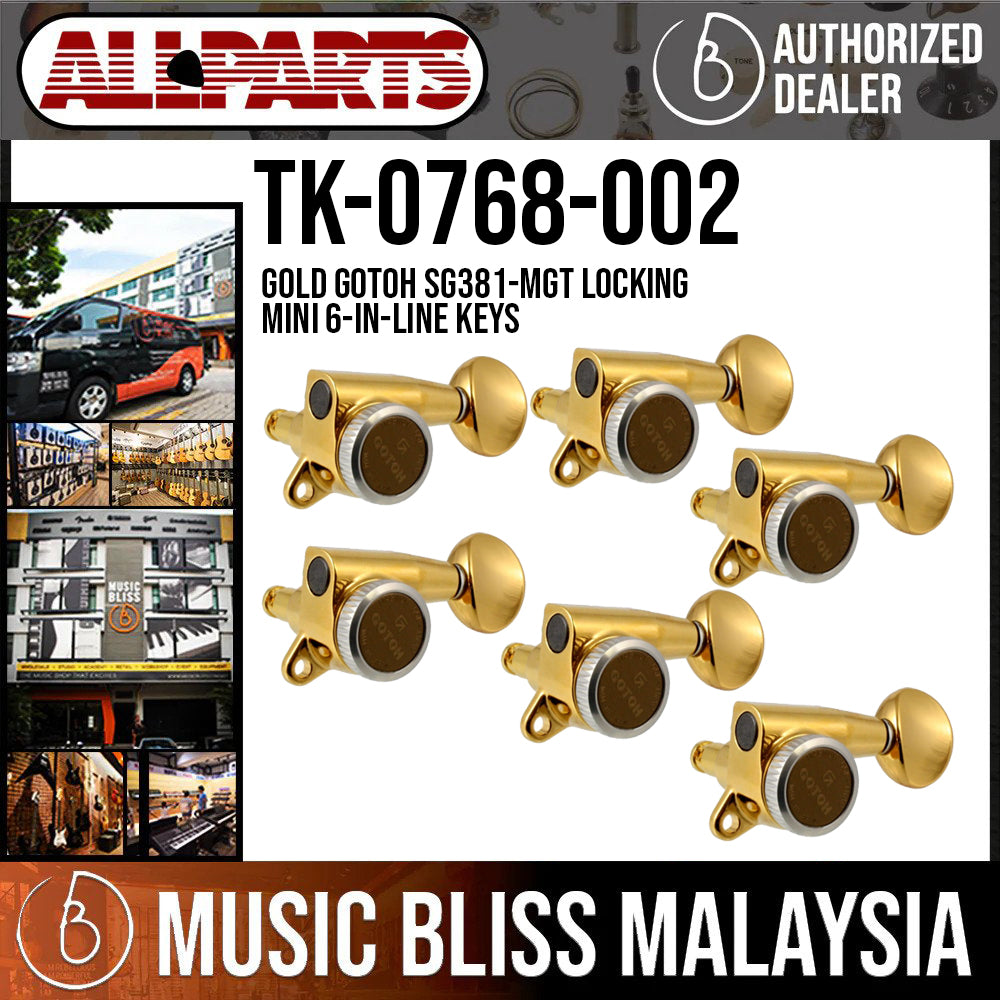 ALLPARTS TK-0768-002 Gold Gotoh SG381-MGT Locking Mini 6-in-line Keys ...