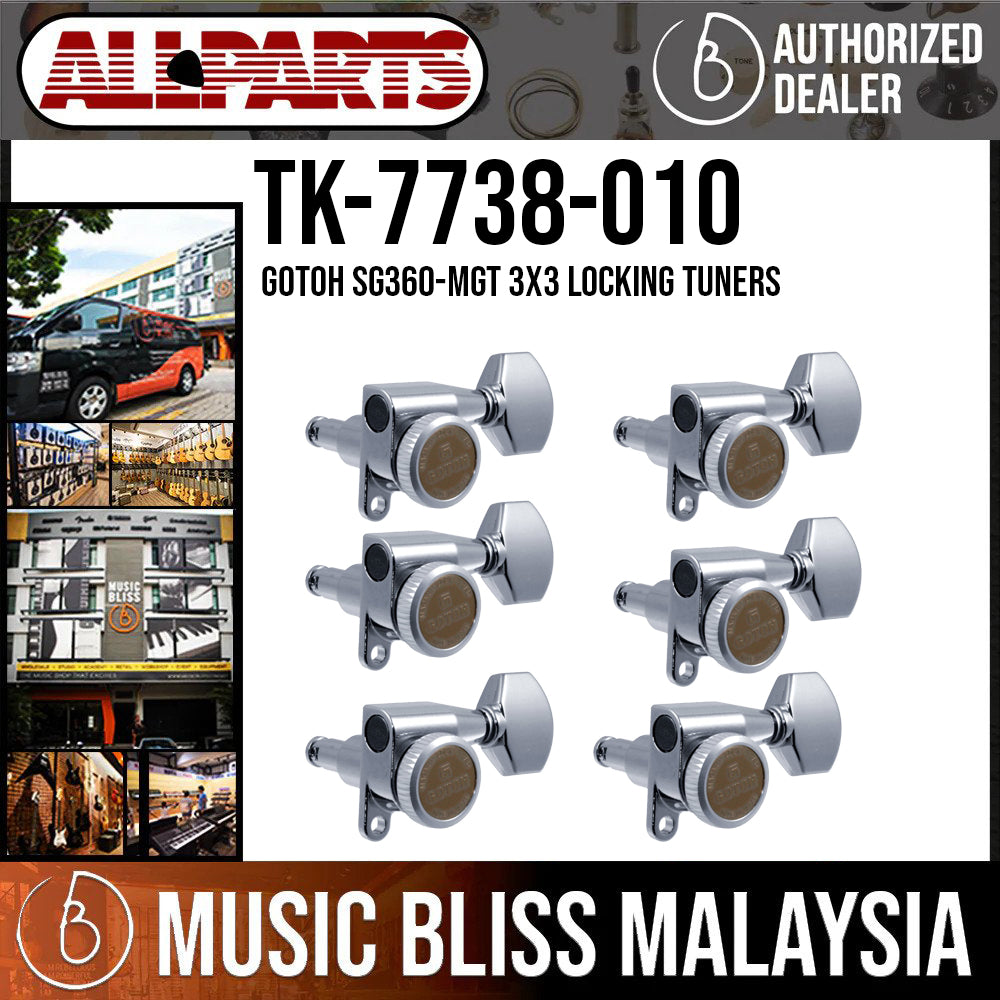 ALLPARTS TK-7738-010 Gotoh SG360-MGT 3x3 Locking Tuners (Pack of 6 ...