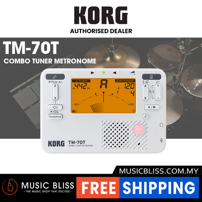 Korg TM-70 Tuner and Metronome - White | Music Bliss Malaysia