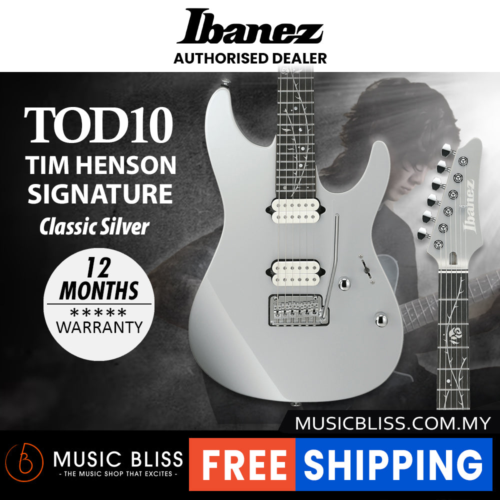 Ibanez TOD10 Tim Henson Signature Electric Guitar - Classic Silver ...