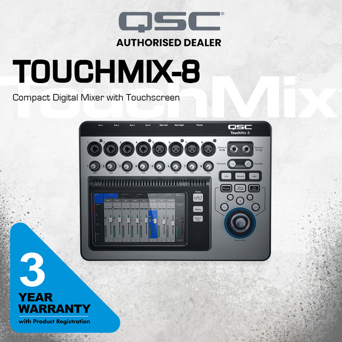 QSC TouchMix-8 Compact Digital Mixer with Touchscreen | Music Bliss ...