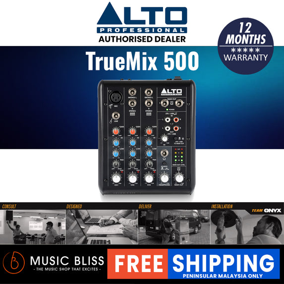 Alto Professional TrueMix 500 Portable 5-Channel Analog Mixer with USB | Music Bliss Malaysia