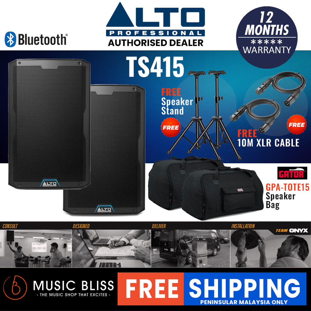 Alto TS415 2500W 15" Powered Speaker with Stand and Cable (TS-415 ...