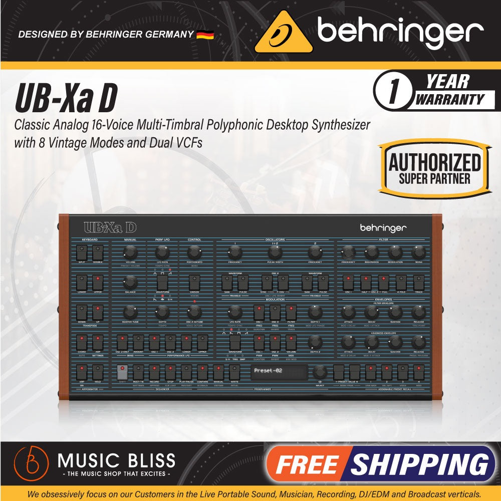 Behringer UB-Xa D 16-voice Multi-timbral Polyphonic Desktop Analog ...