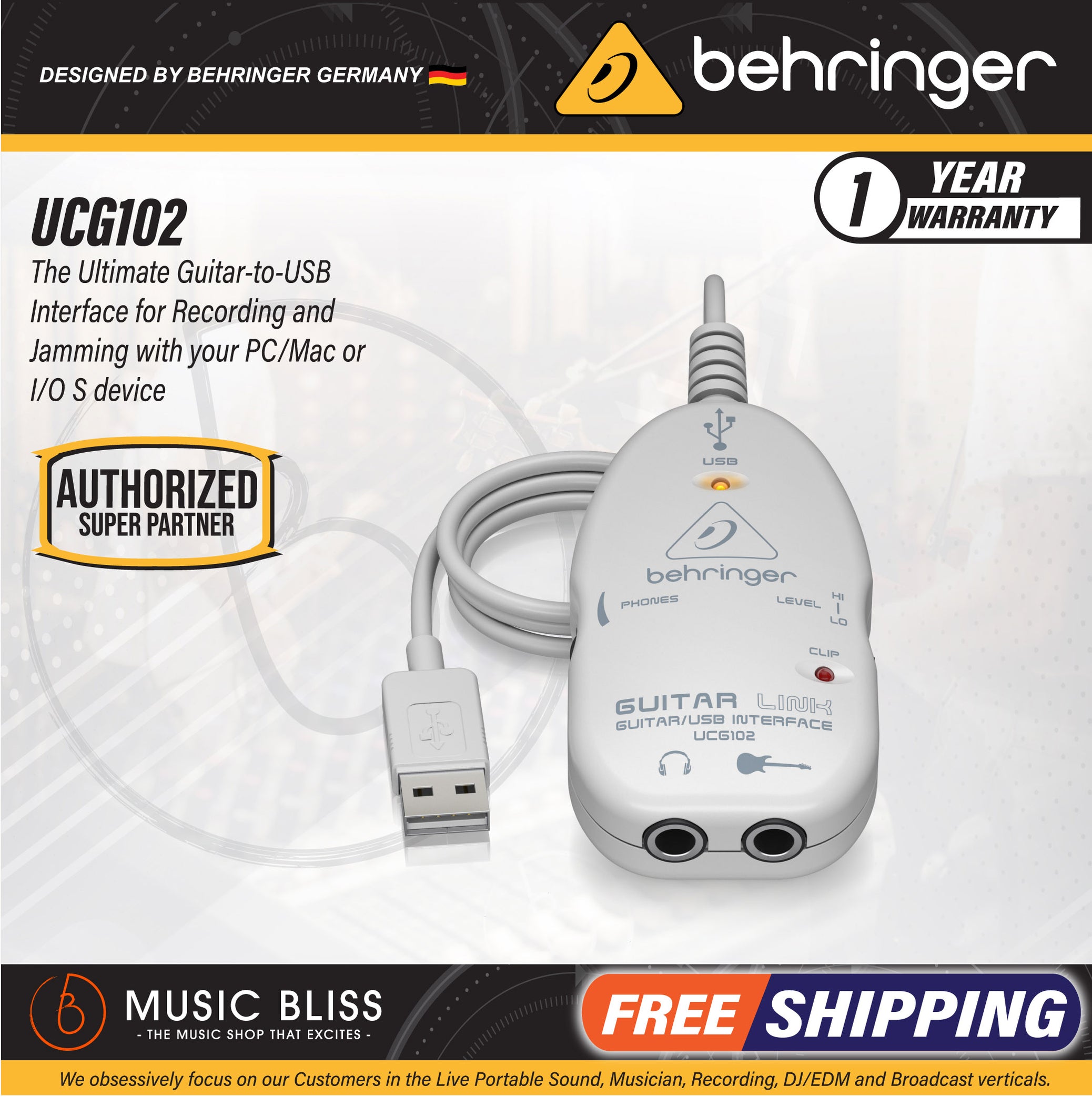 Behringer Guitar Link UCG-102 USB Audio Interface (UCG102) *Crazy Sales ...