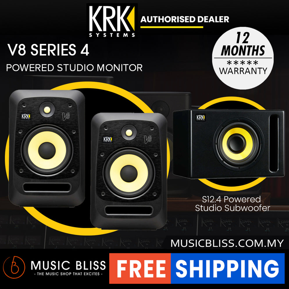 KRK V8 S4 8" Powered Studio Monitor - Pair (V8S4) | Music Bliss Malaysia