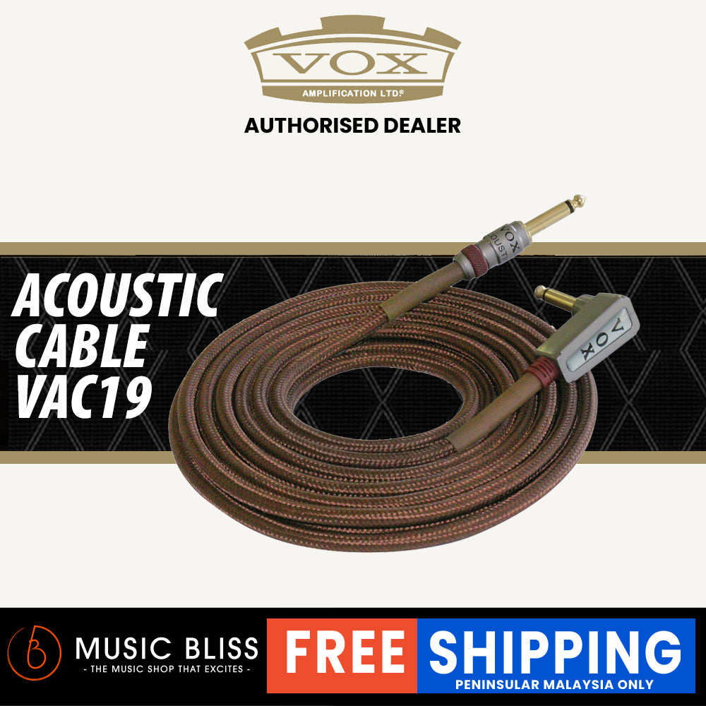 Vox VAC19 19ft Acoustic Instrument Cable (VAC-19) | Music Bliss Malaysia