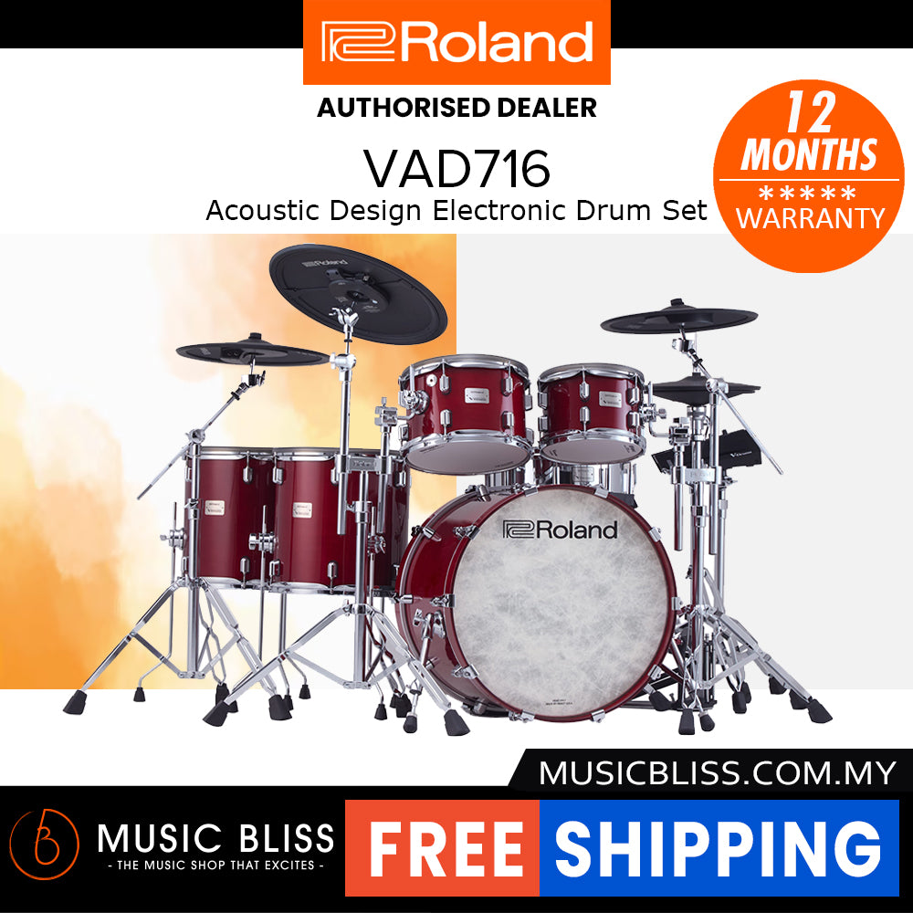 Roland VAD716 Electronic Drum Set - Gloss Cherry — Music Bliss Malaysia