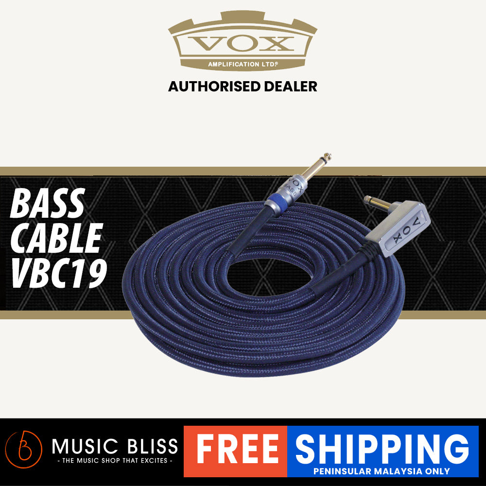 Vox VBC19 19ft Bass Instrument Cable (VBC-19) | Music Bliss Malaysia
