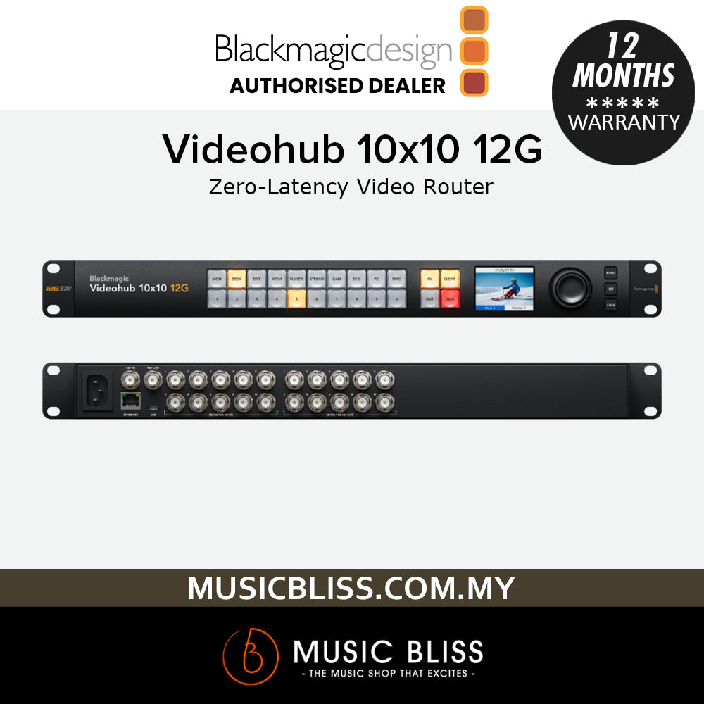 Blackmagic Design Videohub 10x10 12G Zero-Latency Video Router | Music ...