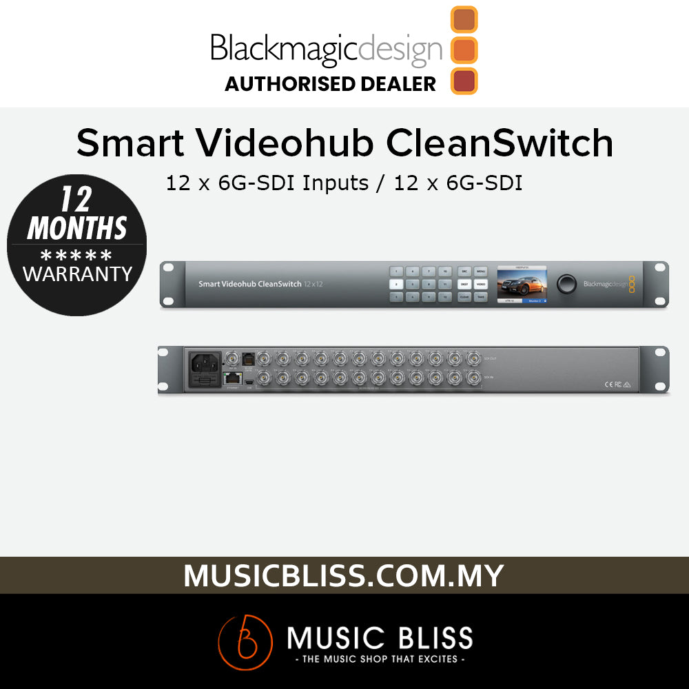 Blackmagic Design Smart Videohub CleanSwitch 12 x 12 6G-SDI | Music ...