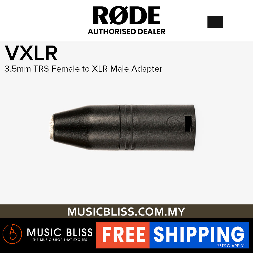 Rode VXLR 3.5mm to XLR Adapter (1/8" TRSF to XLRM Adapter) | Music ...