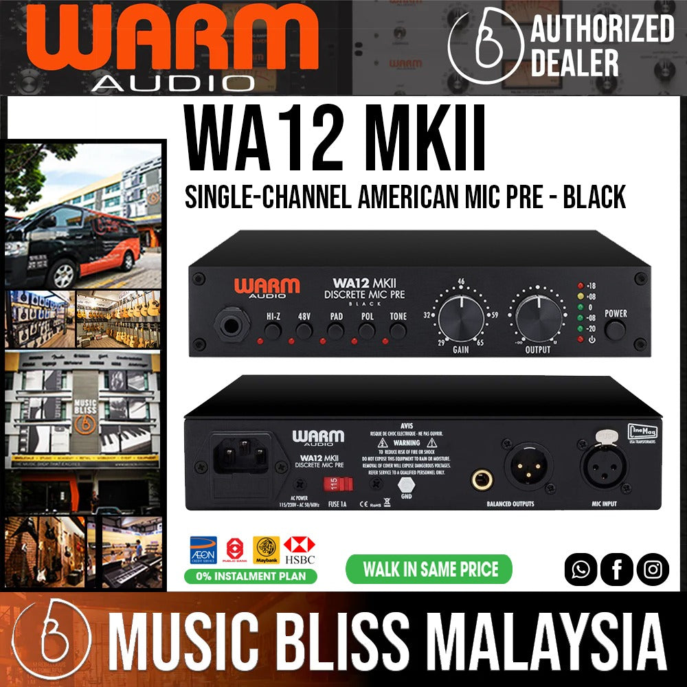 Warm Audio WA12 MKII Microphone / Instrument Preamp - Black (WA-12 ...