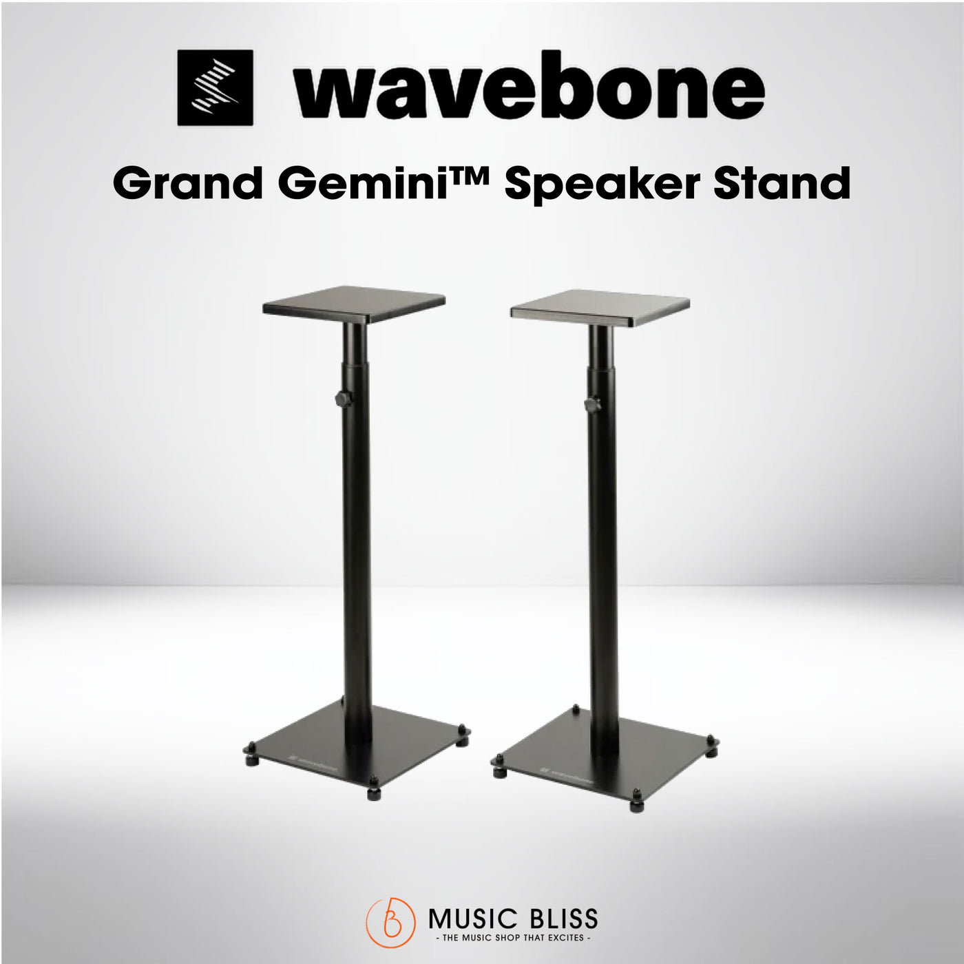 Wavebone Grand Gemini Monitor Stand with Black Top — Music Bliss Malaysia