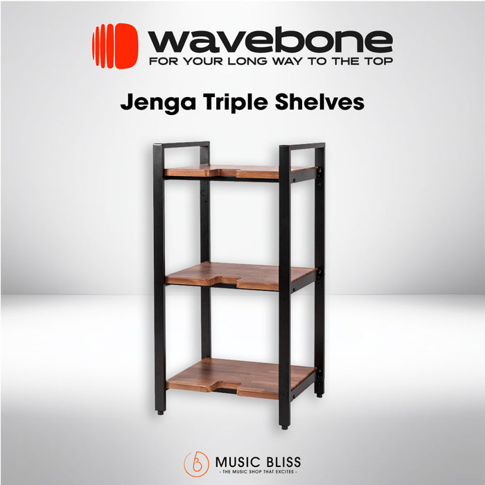 Wavebone Jenga Triple Shelves (Wood) | Music Bliss Malaysia