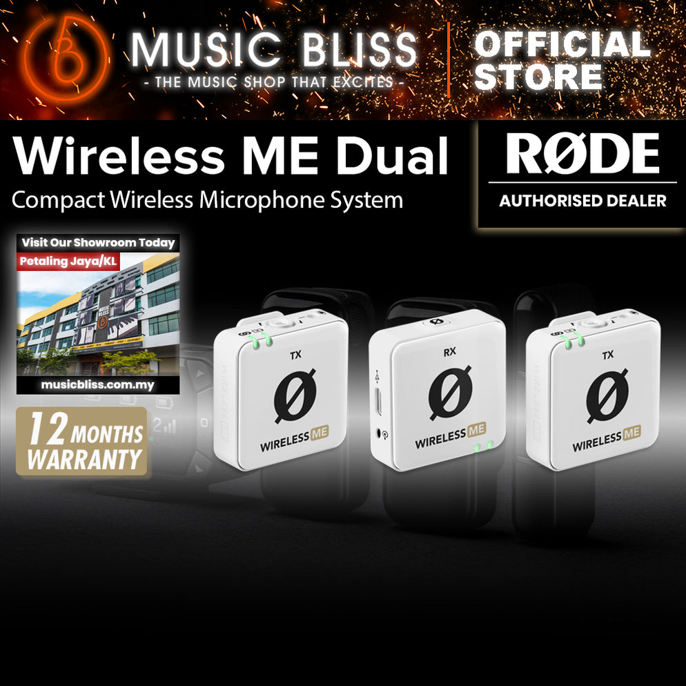 Rode Wireless ME Dual Clip-on Microphone System - White | Music Bliss ...
