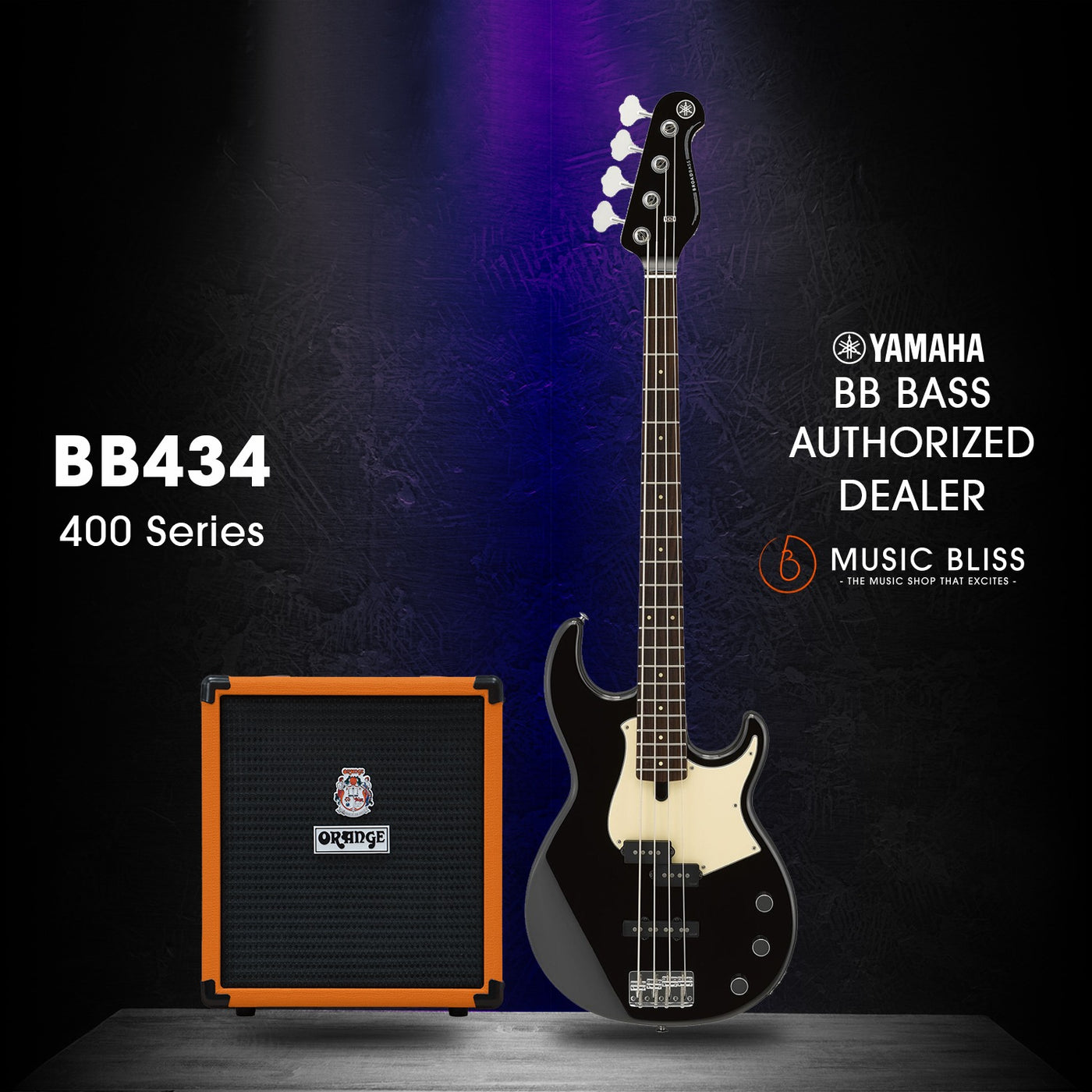 Yamaha BB434 4-string Electric Bass Guitar - Black | Music Bliss Malaysia