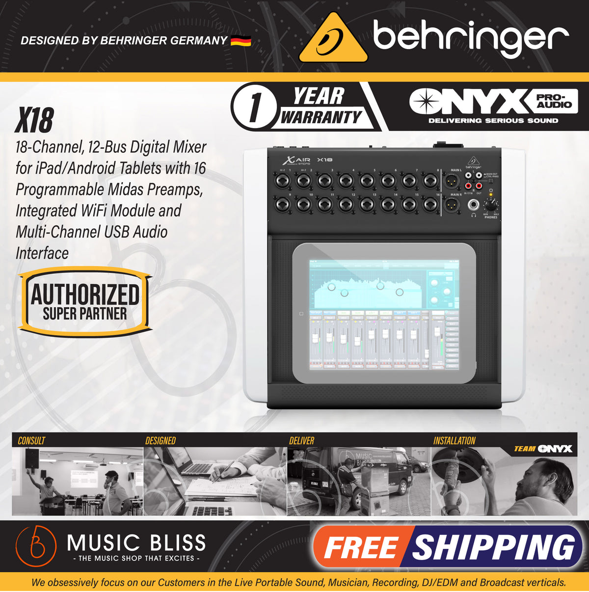 Behringer X Air X18 Tablet-controlled 18-channel Digital Mixer | Music ...
