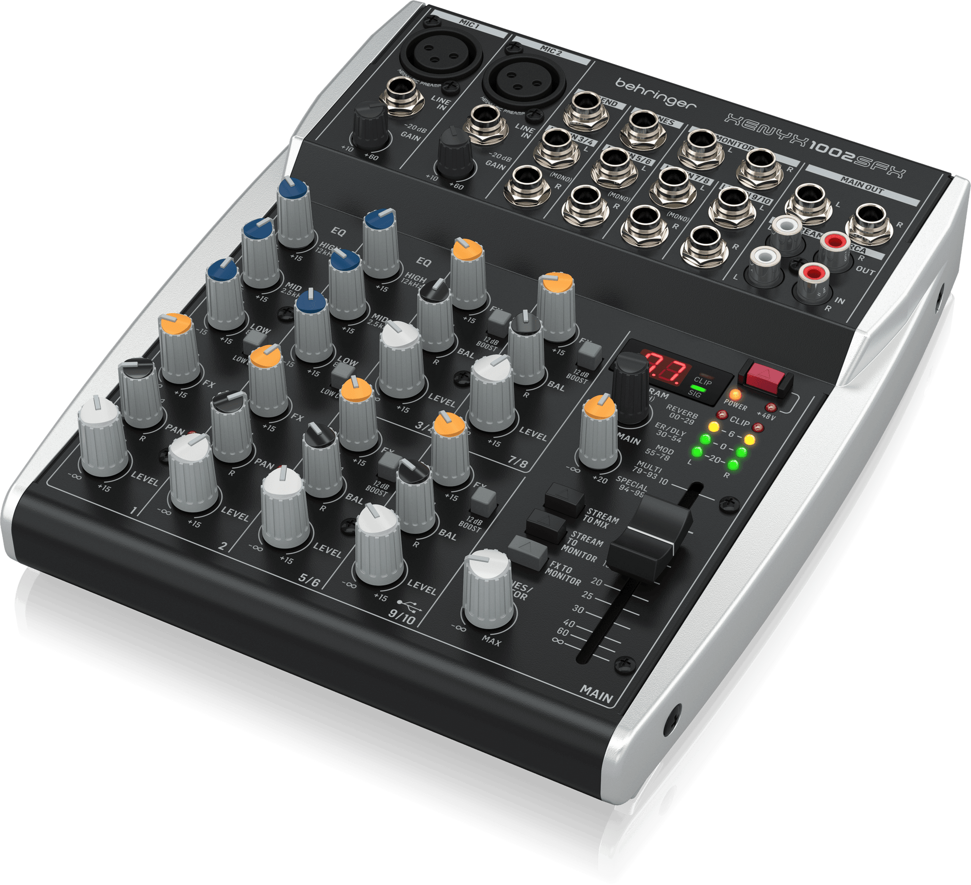 Behringer XENYX 1002SFX 10-Channel mixer with USB interface (XENYX ...