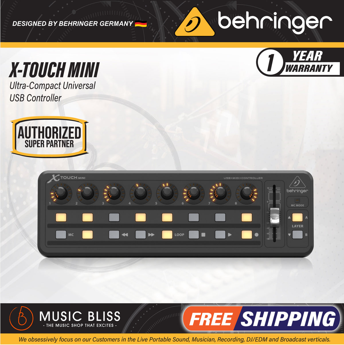 Behringer X-Touch Mini Compact USB Control Surface (Xtouch Mini) *Crazy ...