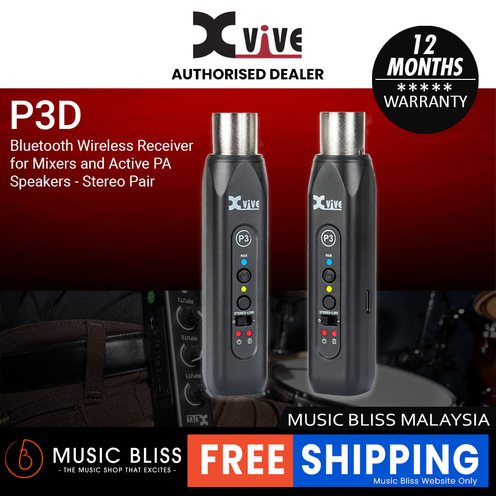 Xvive P3 Bluetooth Wireless Receiver for Mixers and Active PA Speakers ...