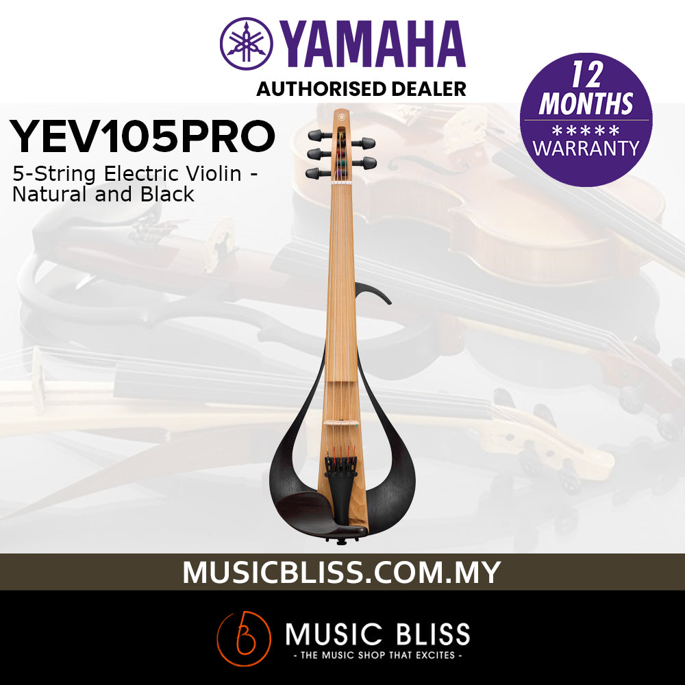 Yamaha YEV105PRO 5-String Electric Violin - Natural and Black | Music Bliss Malaysia