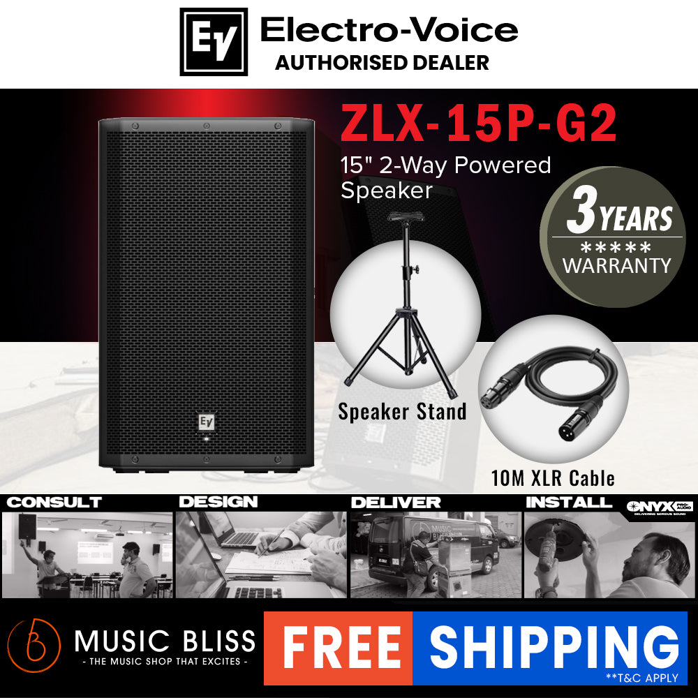 EV Electro-Voice ZLX-15P G2 1000W 15" Powered Speaker with Bluetooth ...