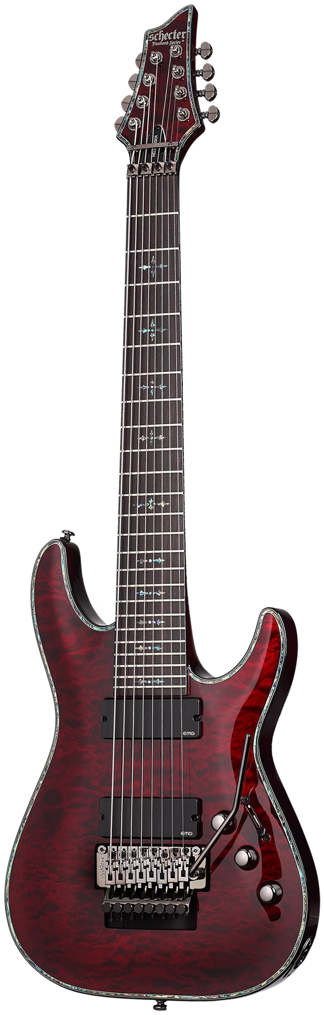 Schecter Hellraiser C-8 FR Electric Guitar - Black Cherry | Music Bliss ...