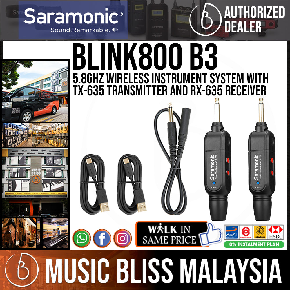 Saramonic Blink800 B3 5.8GHz Wireless Instrument System with TX-635 ...