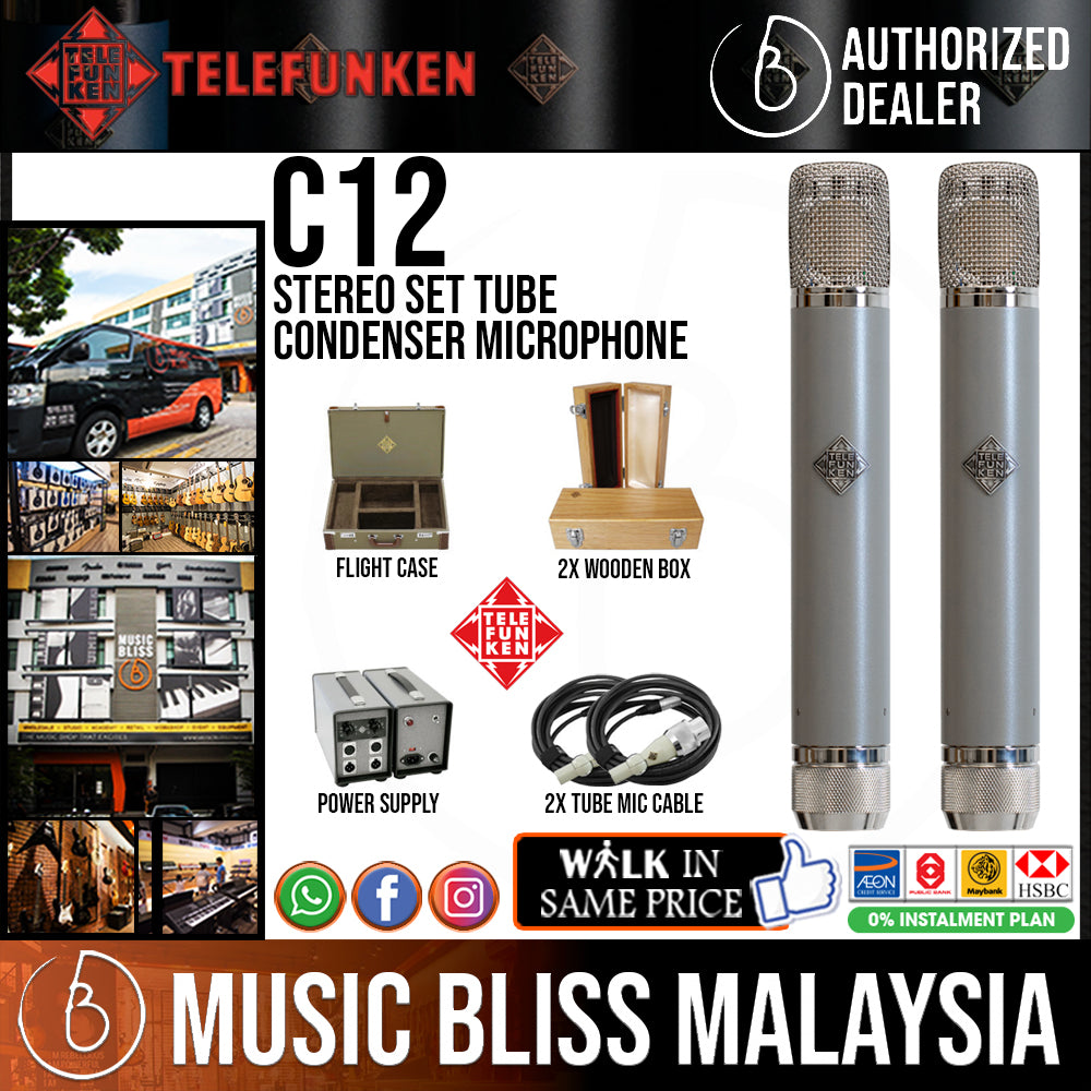 Telefunken C12 Stereo Set Tube Condenser Microphone | Music Bliss Malaysia