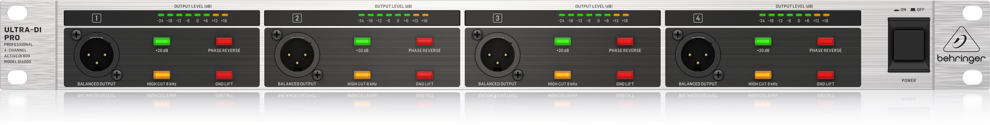 Behringer DI4000 V2 4-channel Active Direct Box (DI4000V2 / DI-4000V2 ...