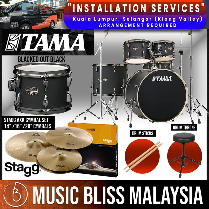 Tama Imperialstar 5-piece Drum Set with Drumsticks and Throne - 22 ...