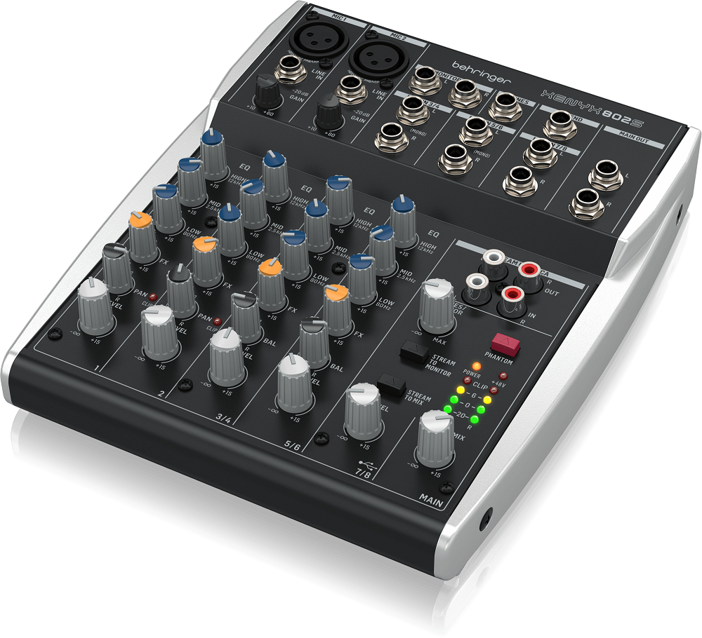 Behringer XENYX 802S Premium Analog 8-Input Mixer with USB Audio ...