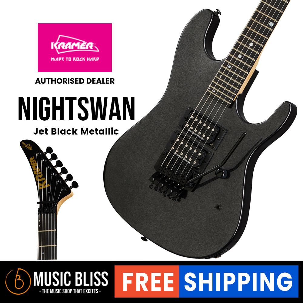 Kramer Nightswan Electric Guitar - Jet Black Metallic | Music Bliss ...
