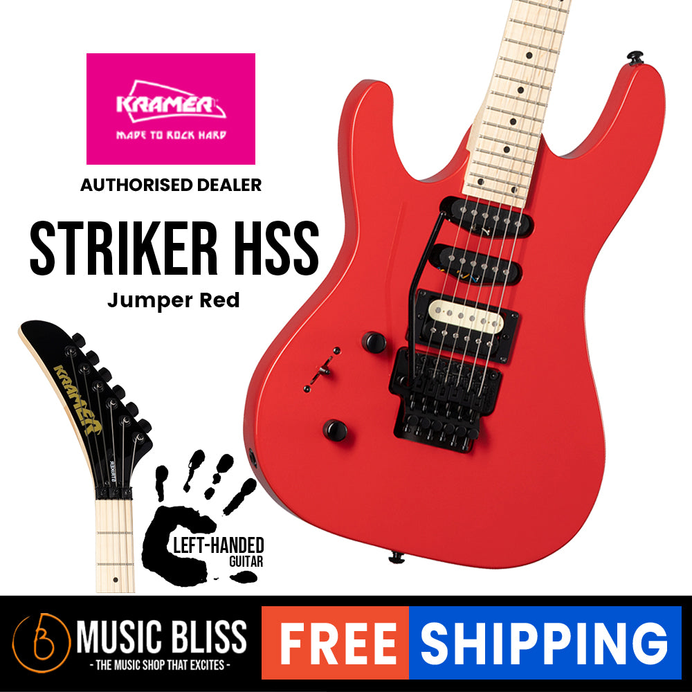 Kramer Striker HSS Left-handed Electric Guitar - Jumper Red | Music ...