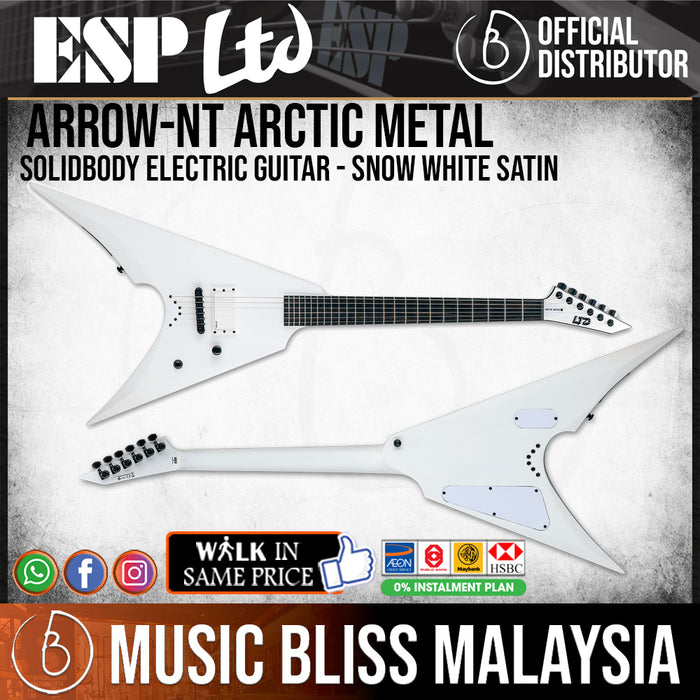 ESP LTD Arrow NT Arctic Metal Electric Guitar - Snow White Satin ...