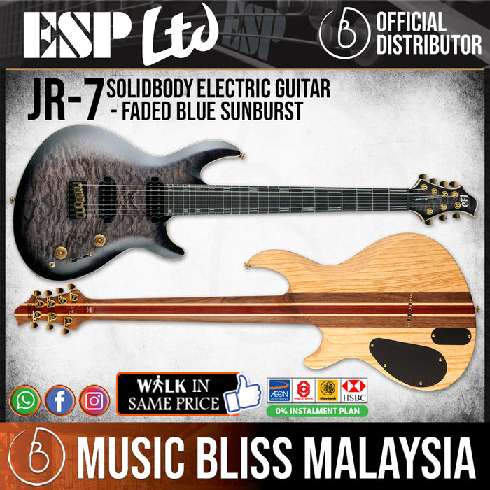 ESP LTD Javier Reyes JR-7 - Faded Blue Sunburst | Music Bliss Malaysia