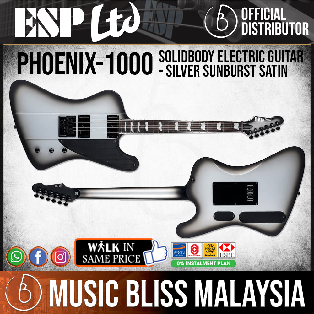 ESP LTD Phoenix-1000 EverTune Electric Guitar - Silver Sunburst Satin ...