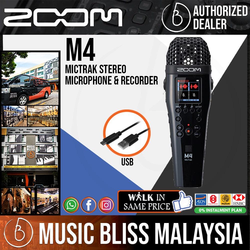 Zoom M4 MicTrak 4-channel 32-bit Recorder with Timecode Generator (M-4 ...