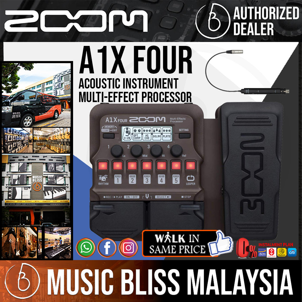 Zoom A1X Four Acoustic Instrument Multi-Effect Processor (A1XFour) | Music Bliss Malaysia